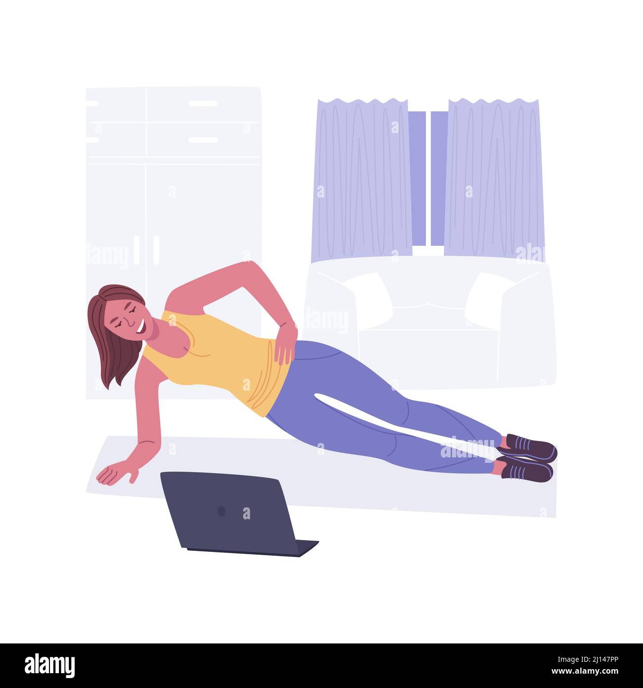 Home fitness isolated cartoon vector illustrations Stock Vector Image & Art - Alamy