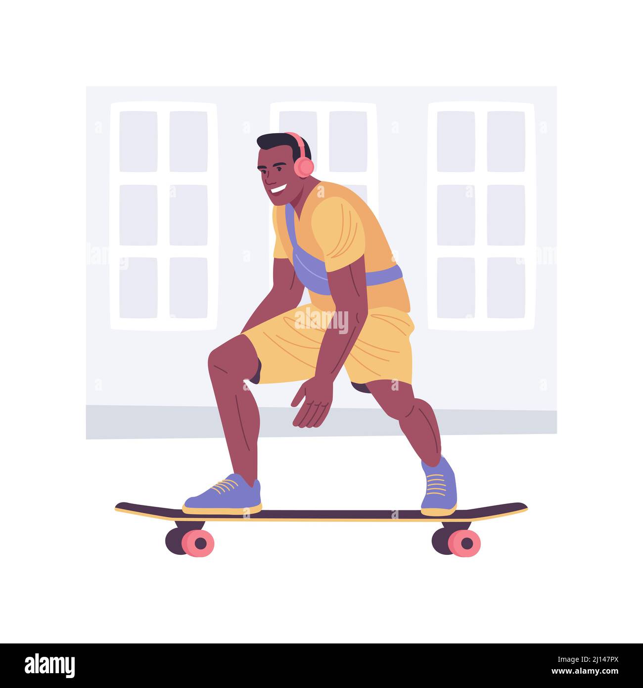 Longboarding isolated cartoon vector illustrations Stock Vector Image ...