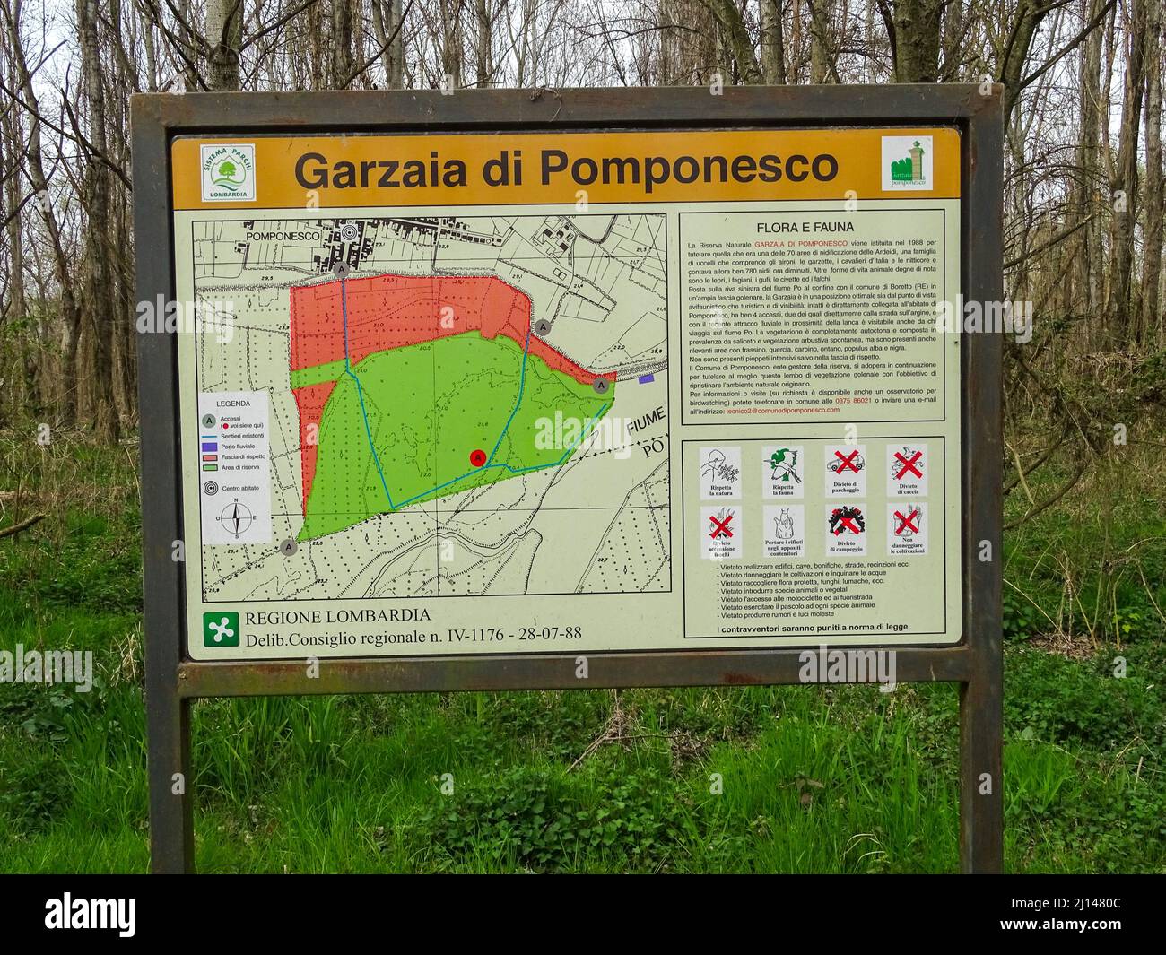 La Garzaia natural reserve park at Pomponesco Mantua Italy Stock Photo ...
