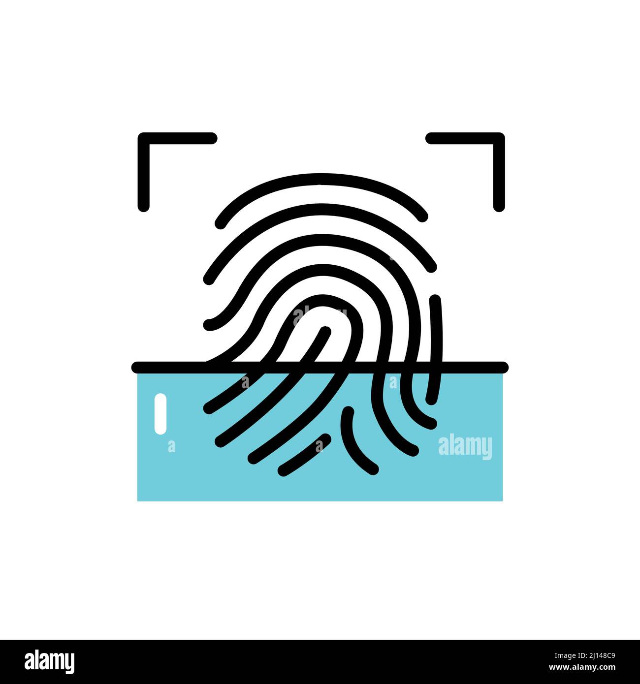 Fingerprint scan provides security access color line icon. ID and ... Fingerprint scan provides security access color line icon. ID and ...