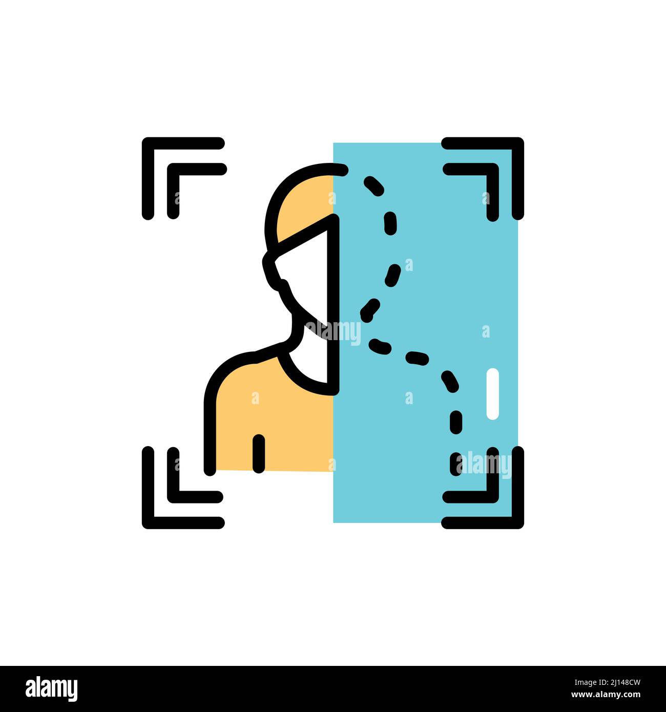 Person identification olor line icon. Pictogram for web page Stock ...
