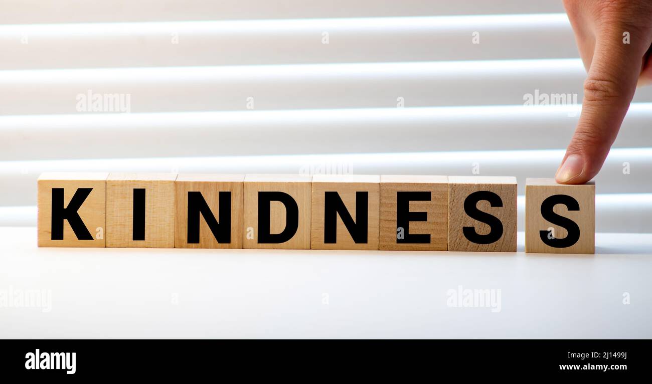 KINDNESS word made with building blocks, concept Stock Photo - Alamy