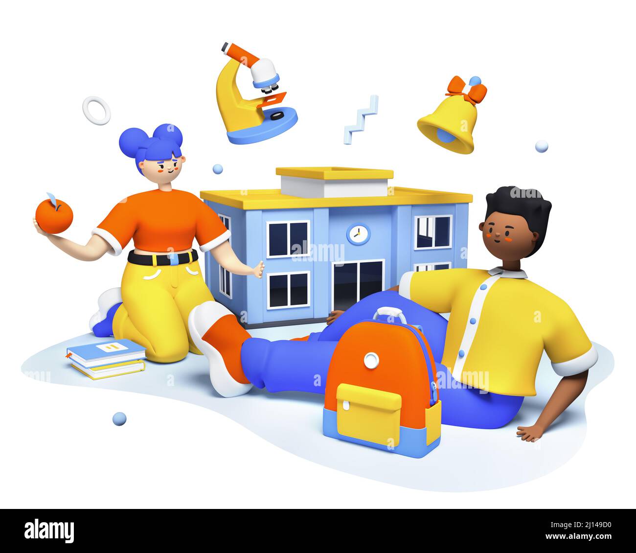 Studying and education - modern realistic 3d illustration Stock Photo ...