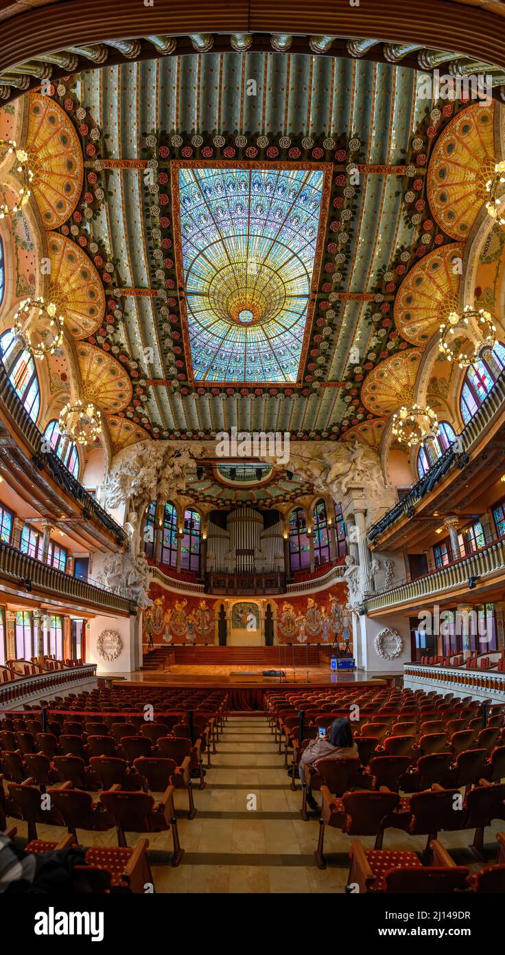 Barcelona, Spain. Palace of Catalan music or The Palau de la Musica ...