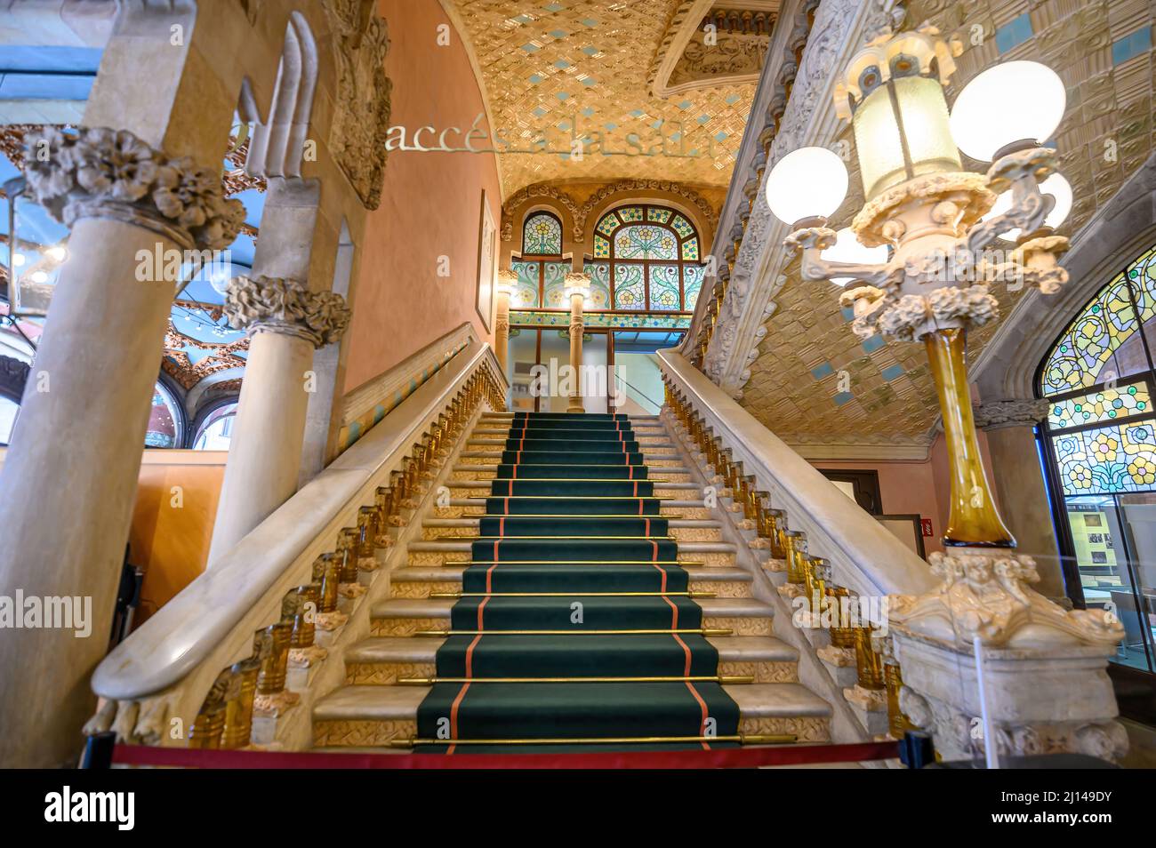 Barcelona, Spain. Palace of Catalan music or The Palau de la Musica ...