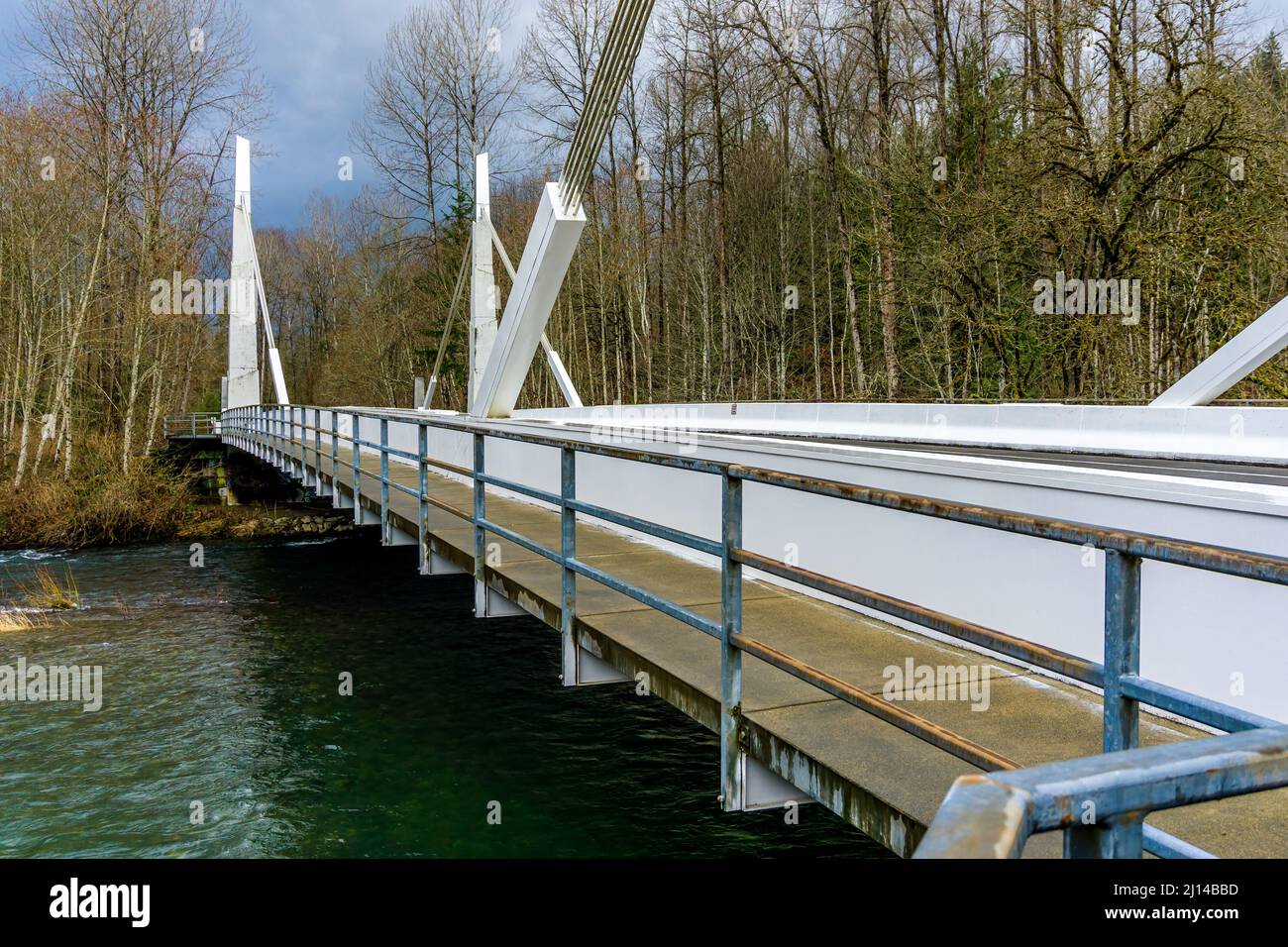 The entrace bridge at Flaming Geyser State Park in Washington State ...