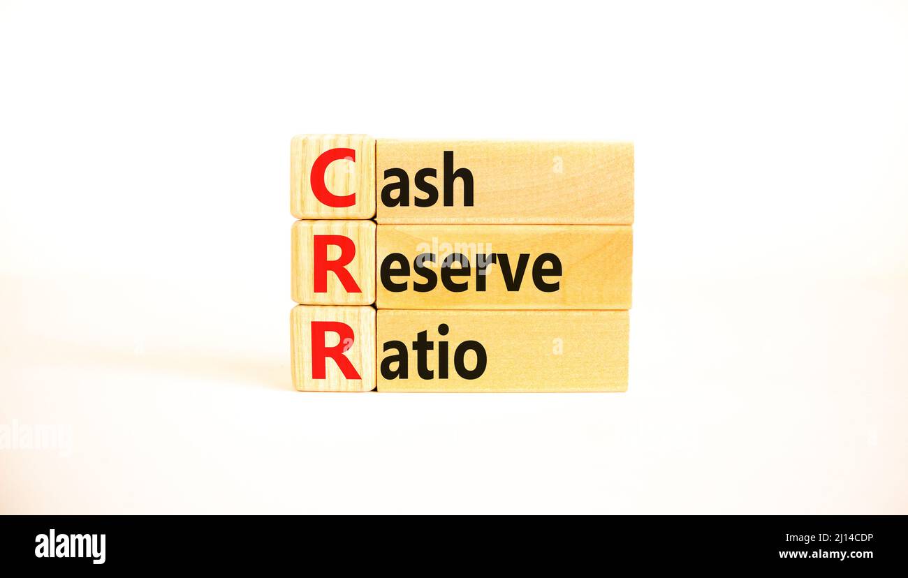 CRR cash reserve ratio symbol. Concept words CRR cash reserve ratio on ...