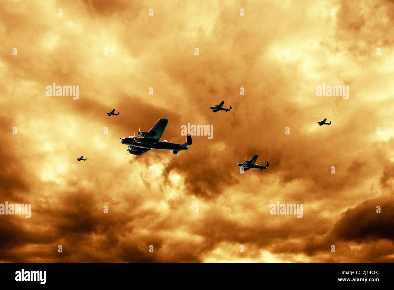 bombardiers of WWII in formation Stock Photo - Alamy