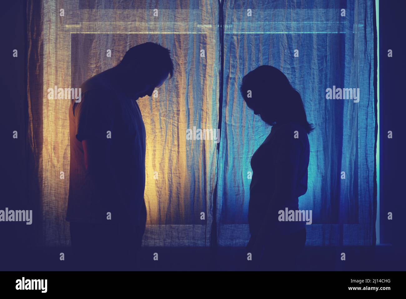 Couple arguing home night hi-res stock photography and images - Alamy