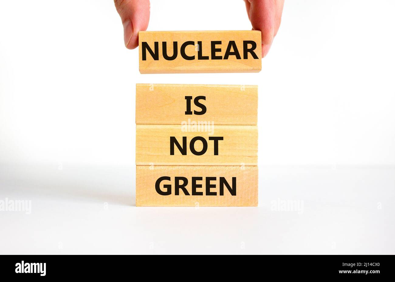 Nuclear is not green symbol. Concept words Nuclear is not green on ...