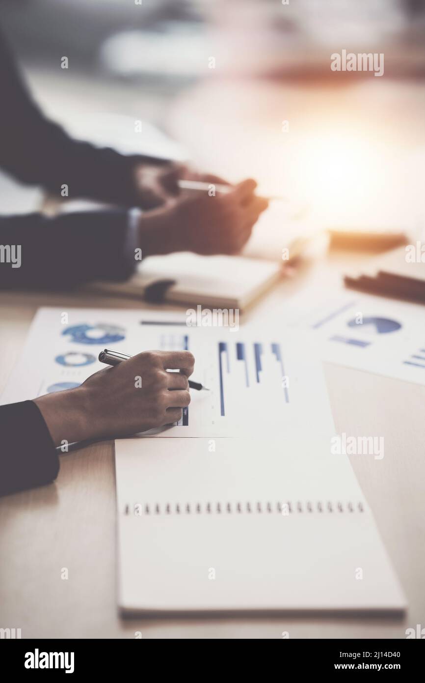 Business team discuss at meeting room. Financial accountant ...