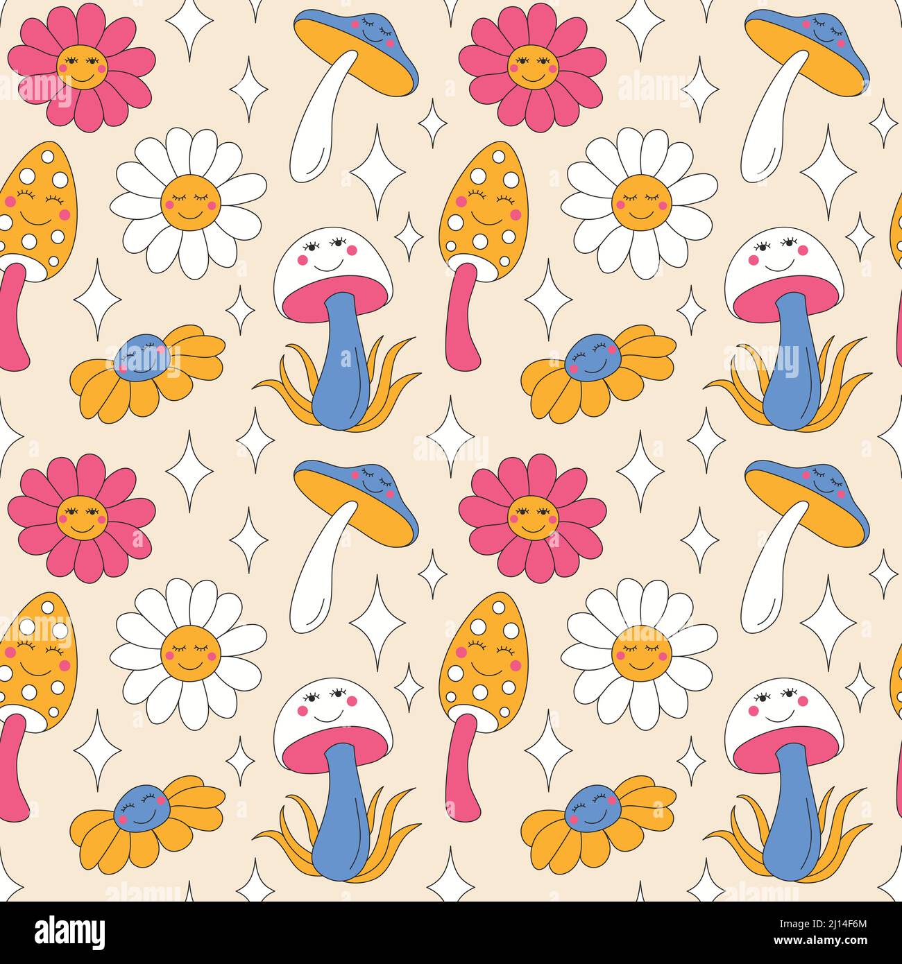 Seamless background design mushrooms Cut Out Stock Images & Pictures ...