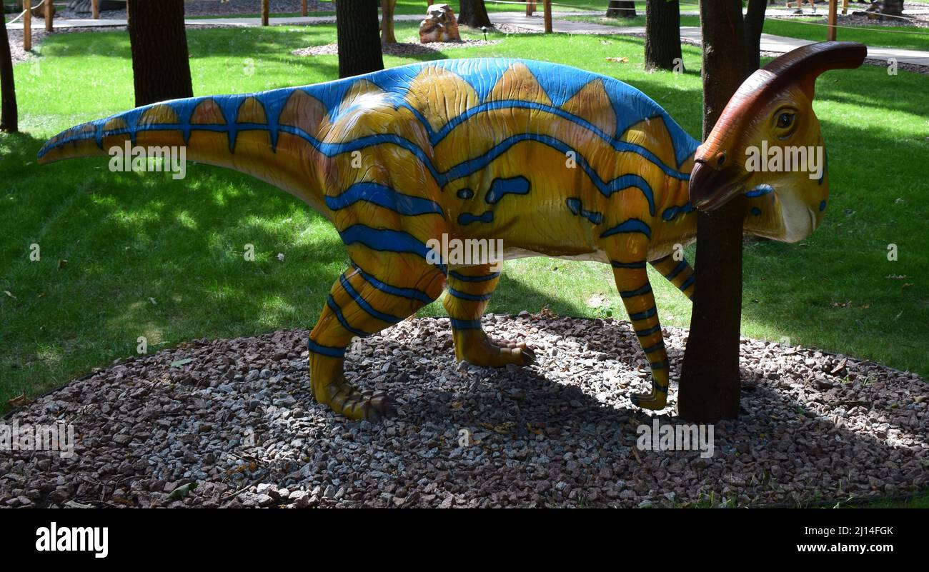 DINO PARK, KHARKOV - AUGUST 8, 2021: Day view of beautiful Dinosaur ...