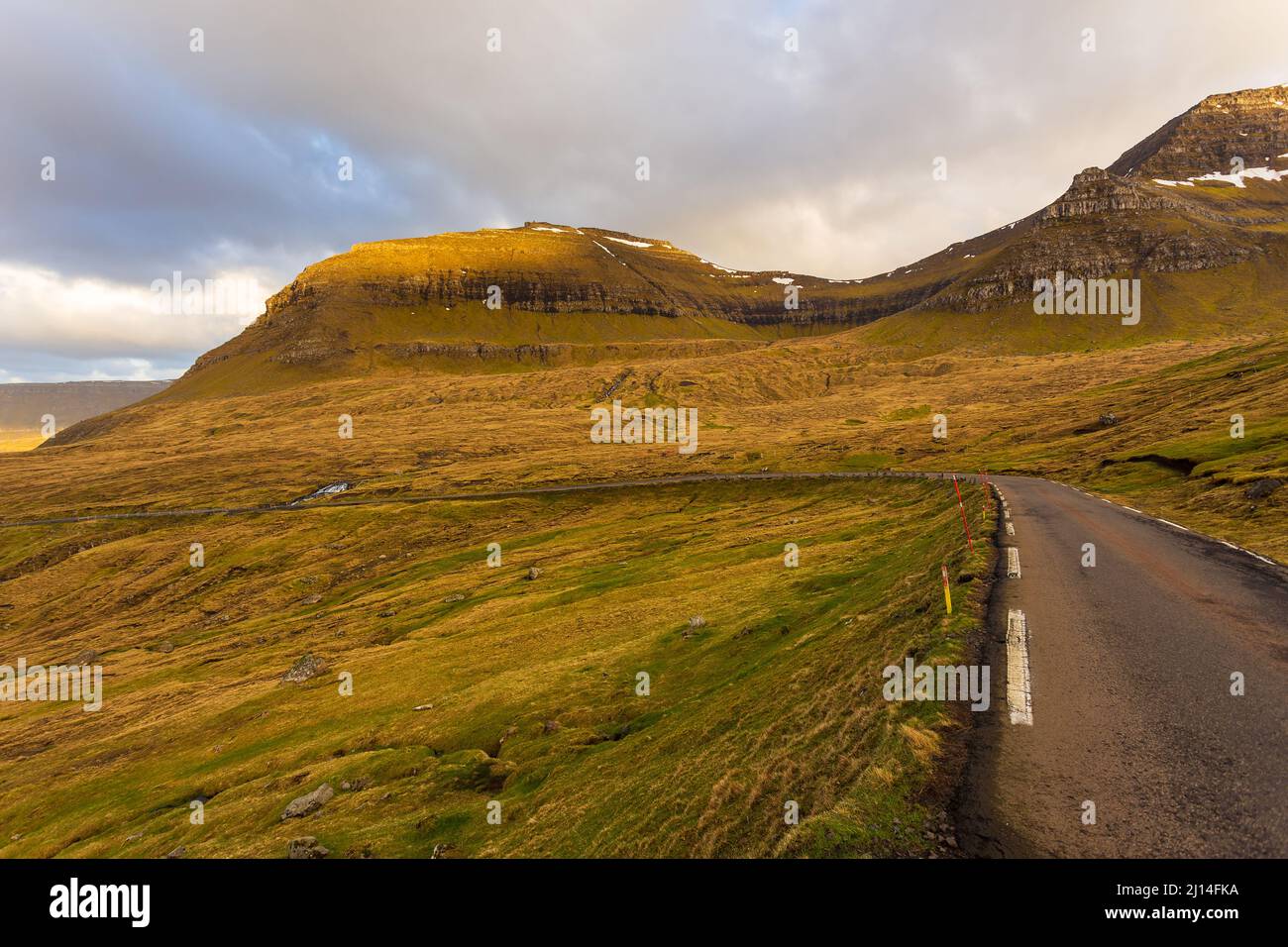 Sunset over the Faroe Islands, a volcanic archipelago in the Atlantic ...
