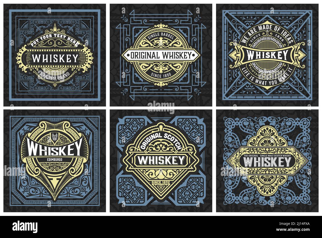 Set of 6 labels. Western style Stock Vector Image & Art - Alamy