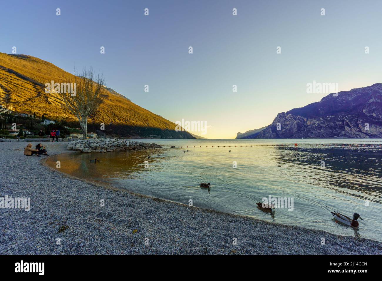 Nago–Torbole, Italy - February 26, 2022: View of the north shore of ...