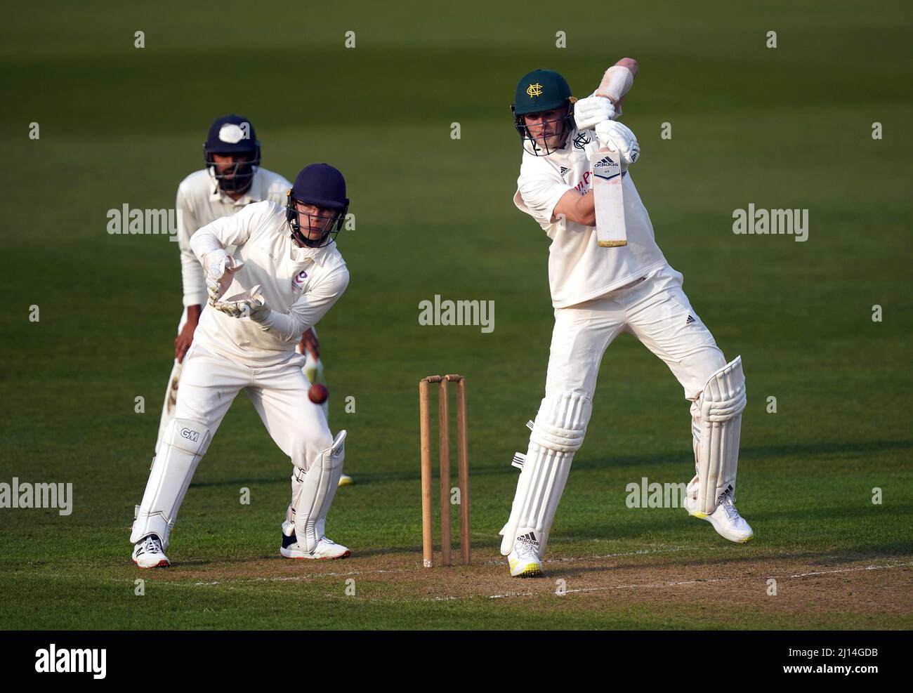 Nottinghamshire's Zak Chappell (right) at Trent Bridge, Nottingham ...