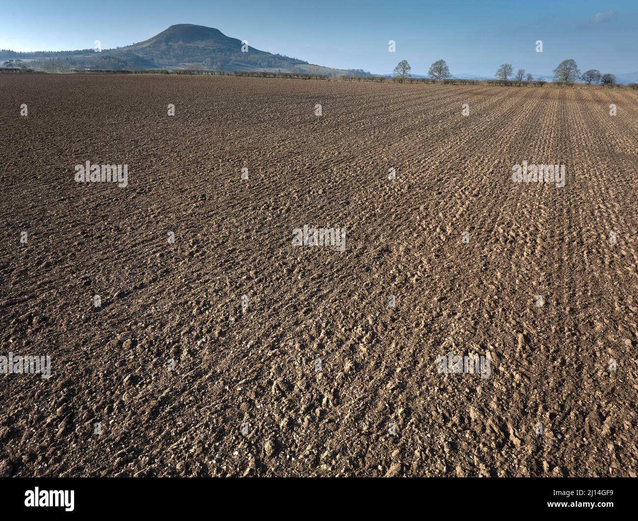 Aerial view to the site of Trimontium Roman fort complex by Newstead in ...
