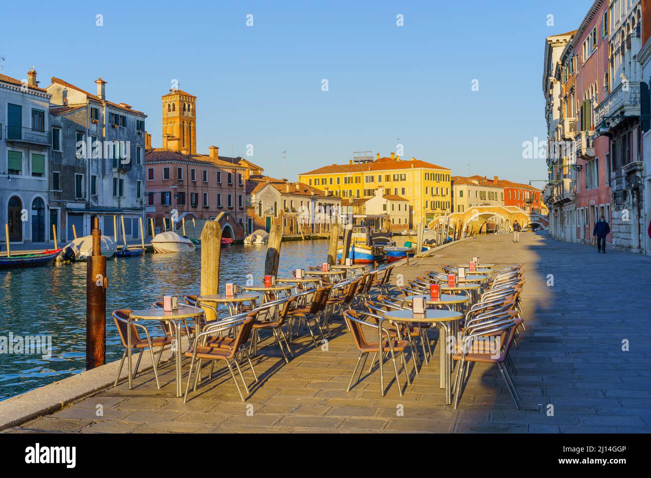 Venice, Italy - February 28, 2022: View of the Cannaregio Canal, and ...