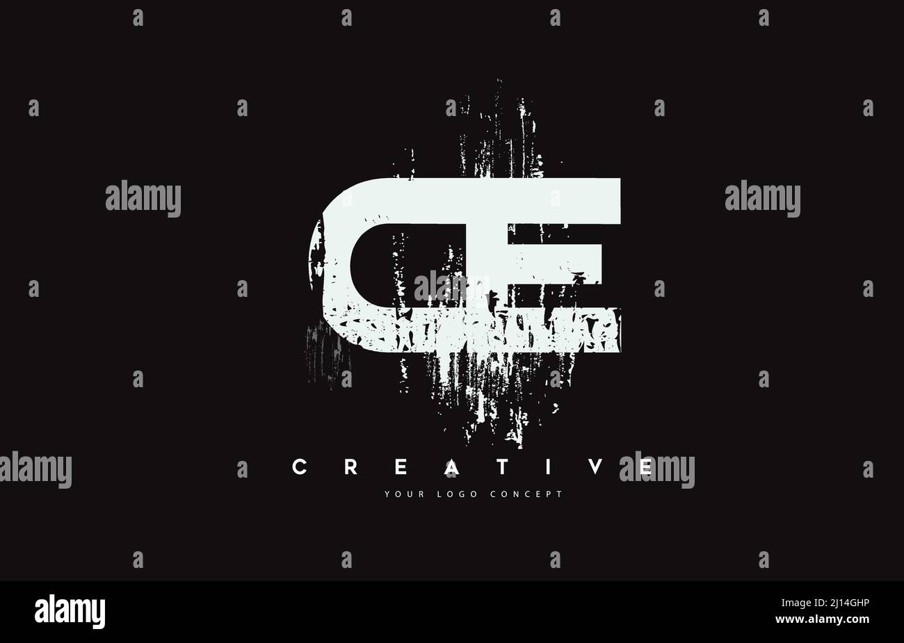 CE C E Grunge Brush Letter Logo Design in White Colors. Creative Brush ...