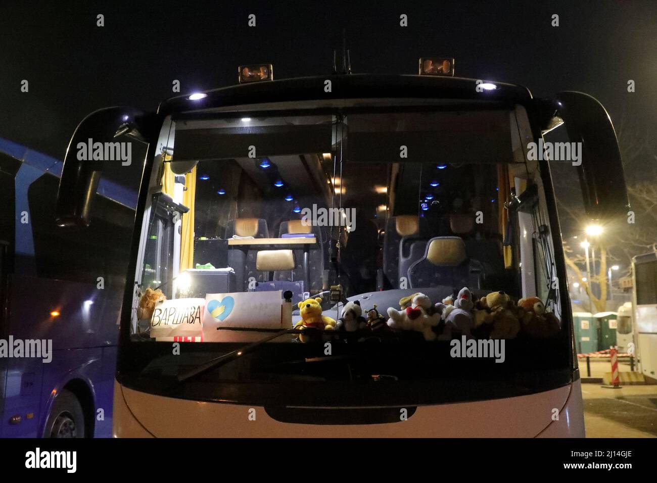 Non Exclusive: LVIV, UKRAINE - MARCH 20, 2022 - Buses for transfer of ...