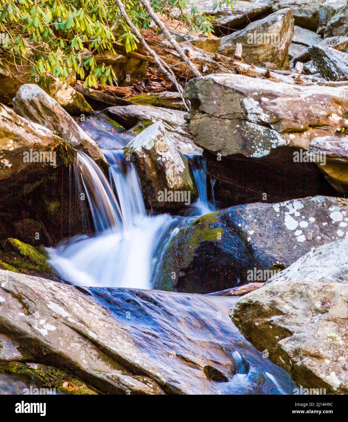 Scenic view of water streaming through the rocks in the Ocoee River ...