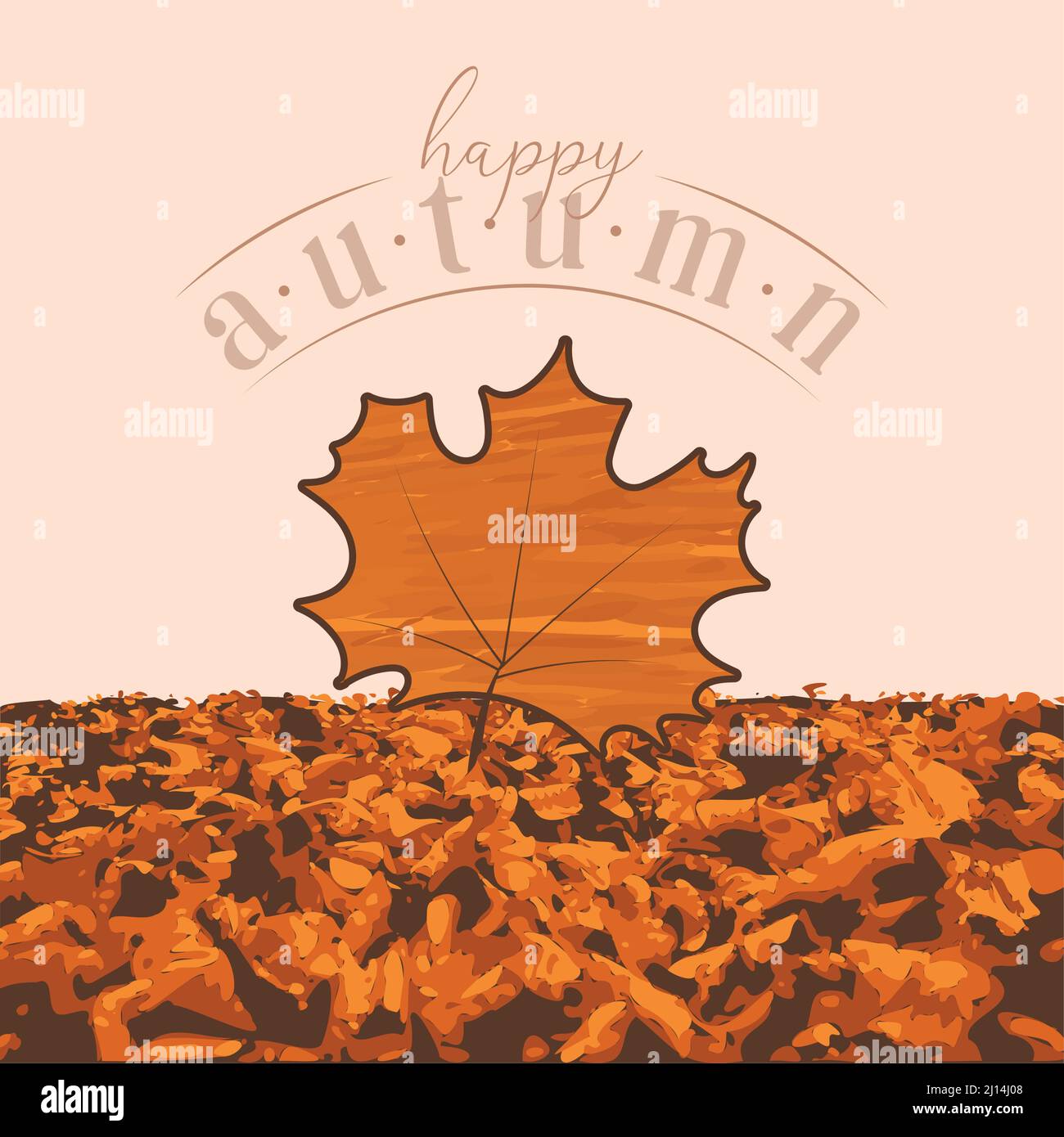 Autumn leaf on the ground Happy autumn background Vector Stock Vector ...
