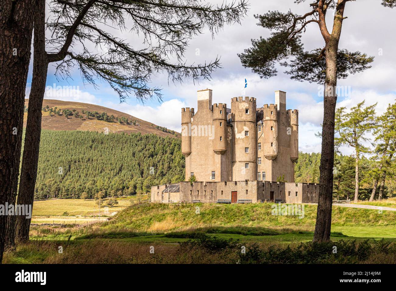 Braemar Castle (built 1628) beside the River Dee at Braemar ...