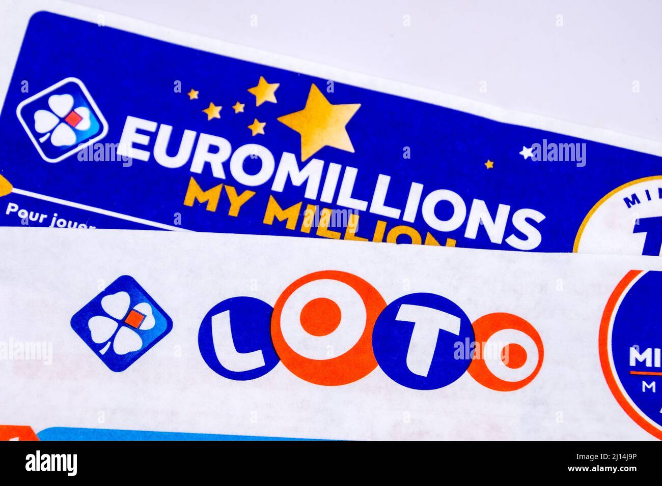 lotto grid and euromillions close up Stock Photo - Alamy