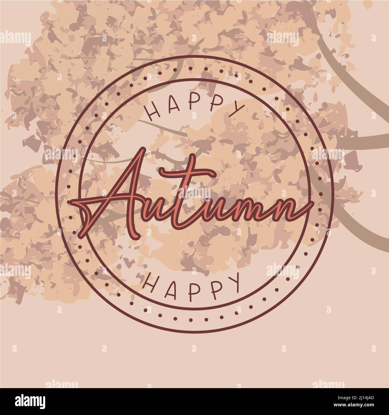 Isolated outline label with text Happy autumn background Vector Stock ...