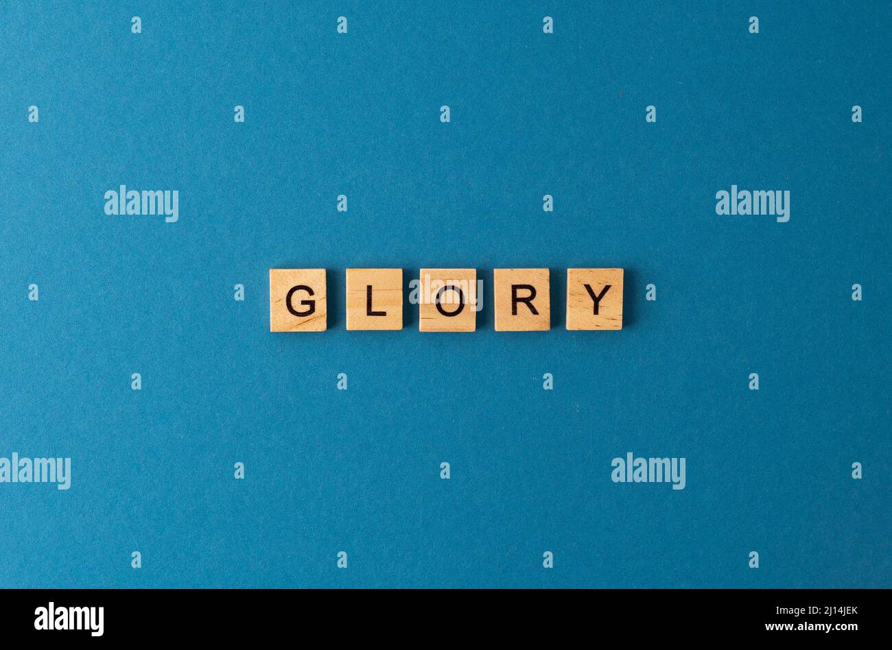Glory background. Phrase from wooden letters. Top view words. The ...