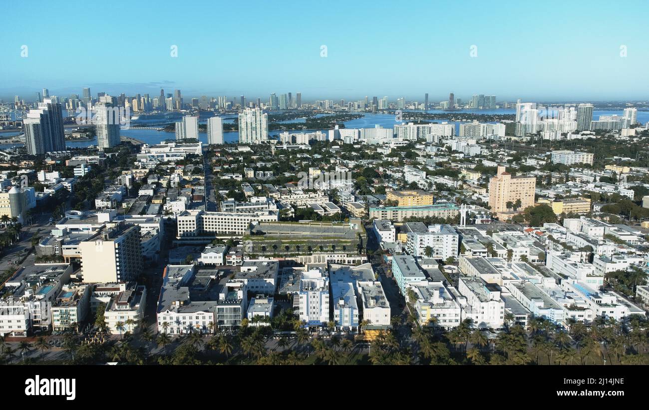 Aerial shot miami florida skyline hi-res stock photography and images ...
