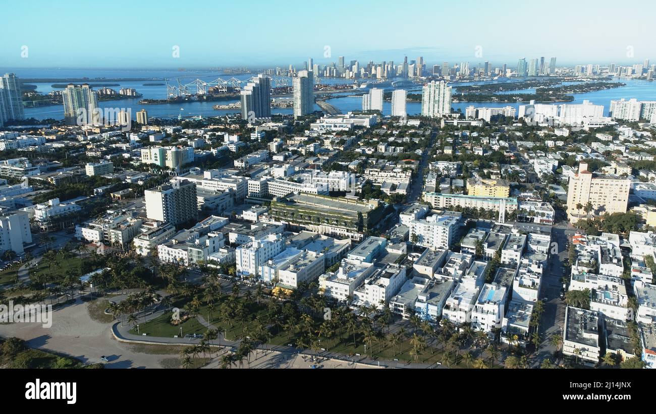 Aerial shot miami florida skyline hi-res stock photography and images ...
