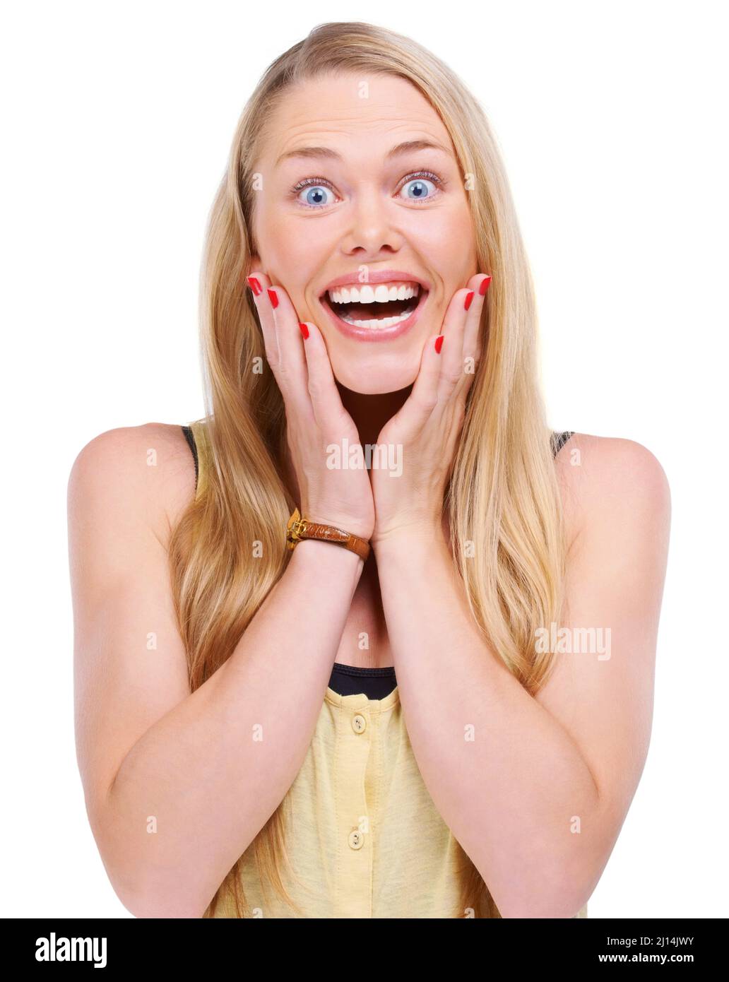 Shocked omg blonde woman isolated hi-res stock photography and images ...