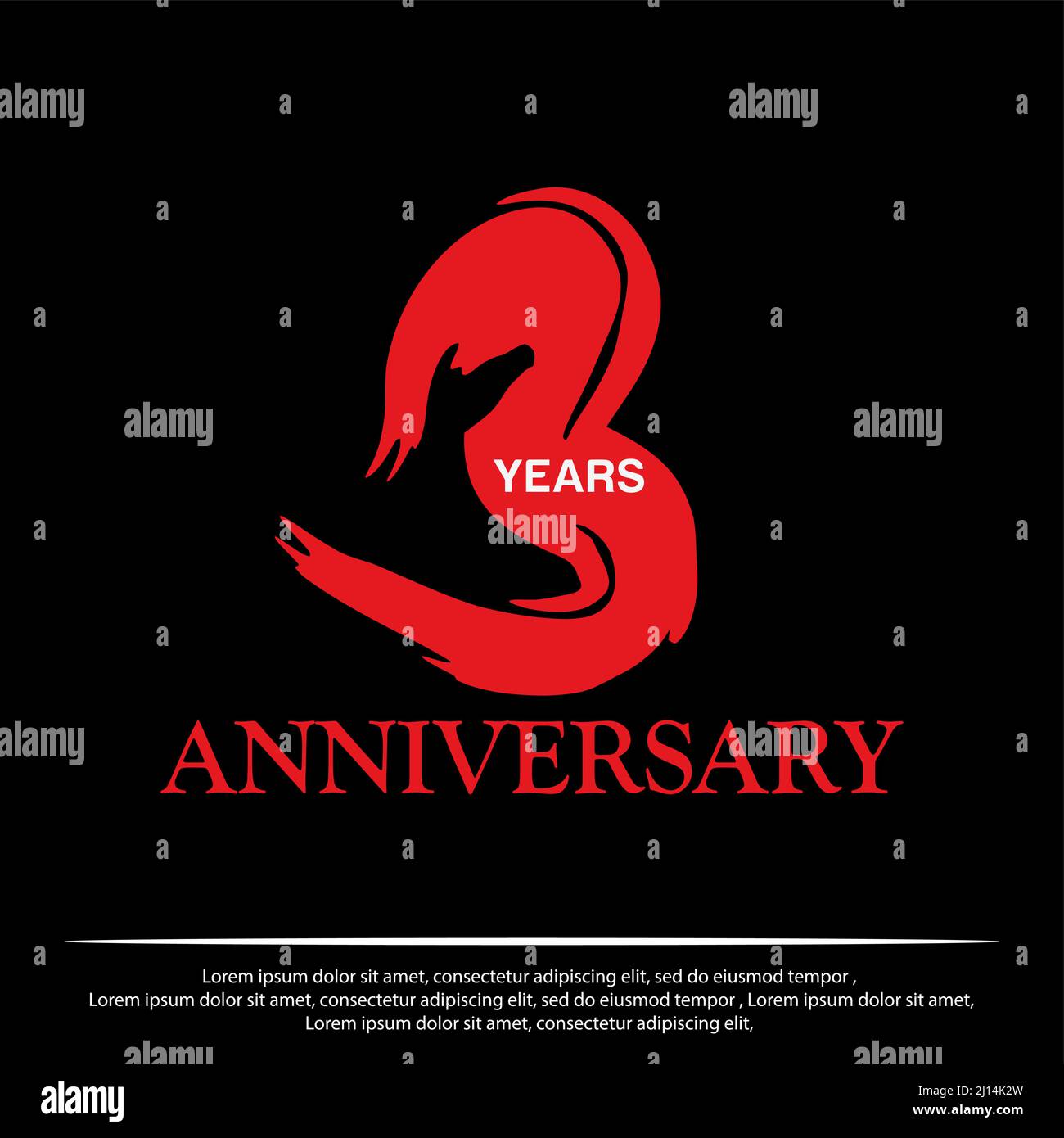 3 years anniversary design template. celebration logo vector Stock Vector Image & Art - Alamy