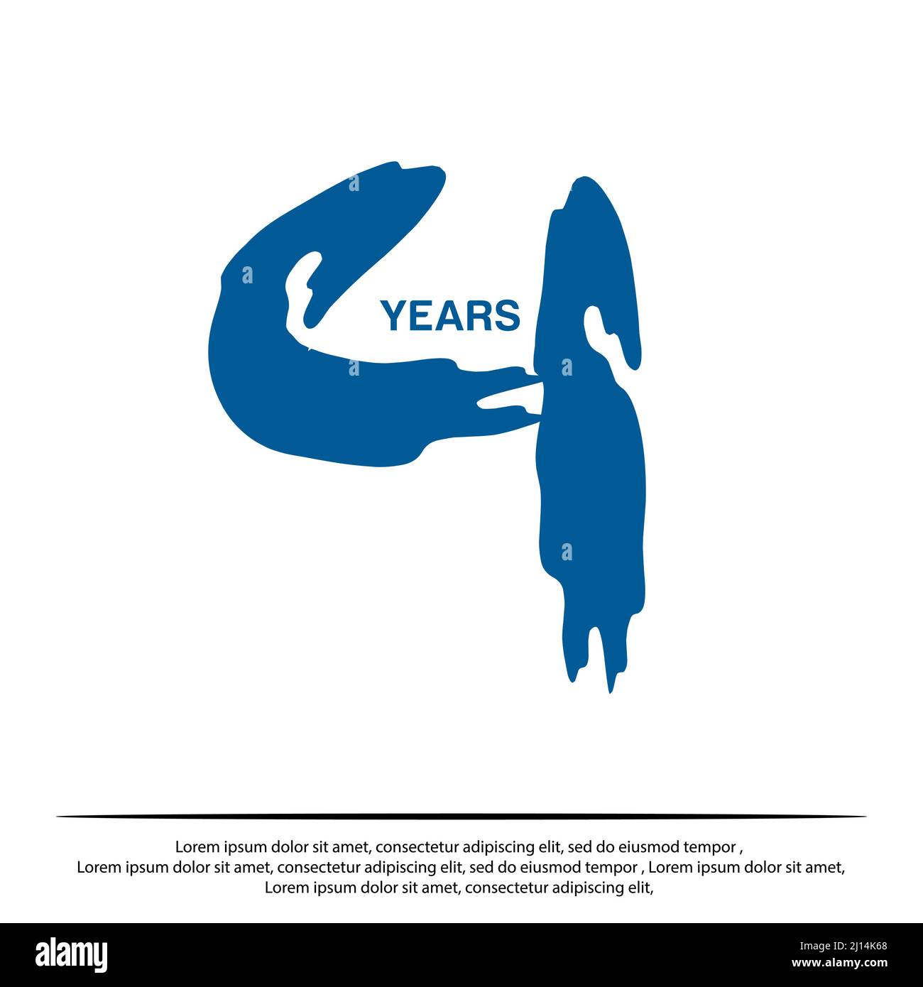 4 years anniversary design template. celebration logo vector Stock ...