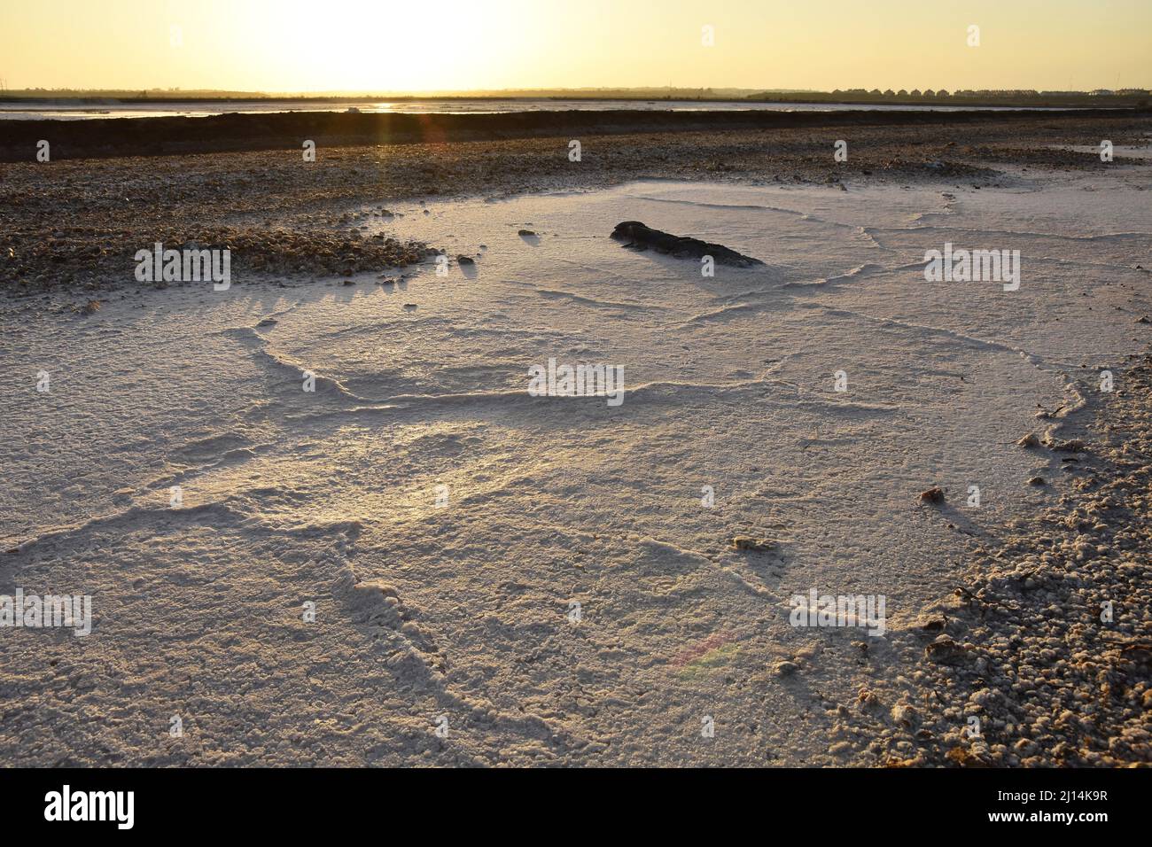 Natural salt production, salt is harvested after water evaporates from ...