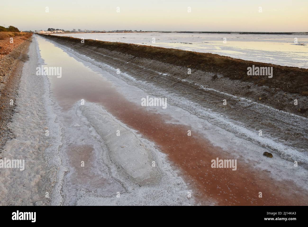 Natural salt production, salt is harvested after water evaporates from ...