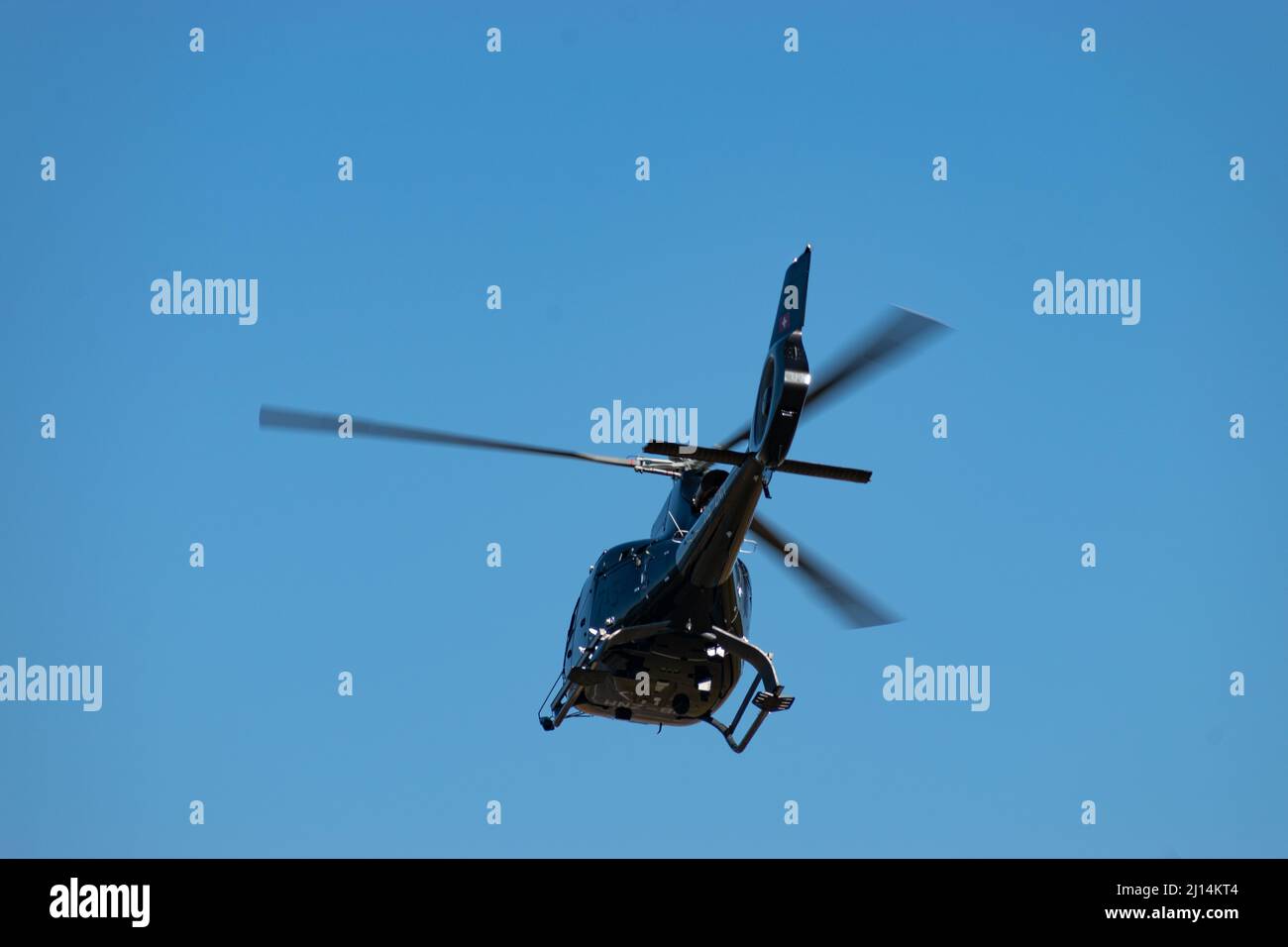 Wangen-Lachen, Switzerland, February 27, 2022 Airbus H130 helicopter is ...