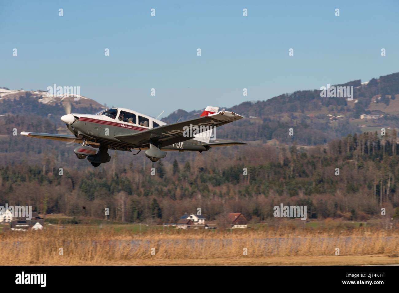 Wangen-Lachen, Switzerland, February 27, 2022 Piper PA28-181 Archer II ...