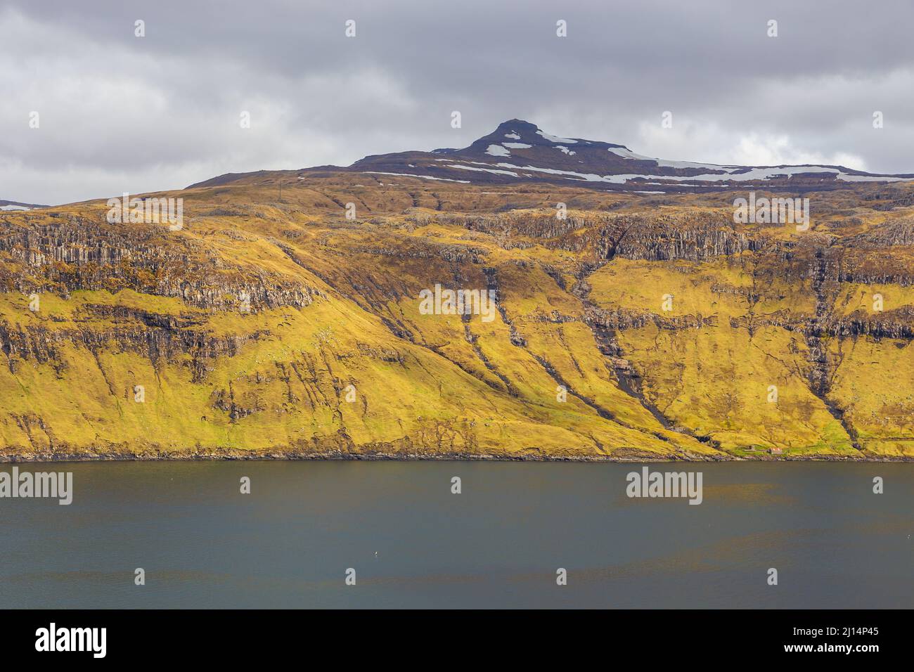 Mountain landscape on Faroe Islands, a volcanic archipelago in the ...