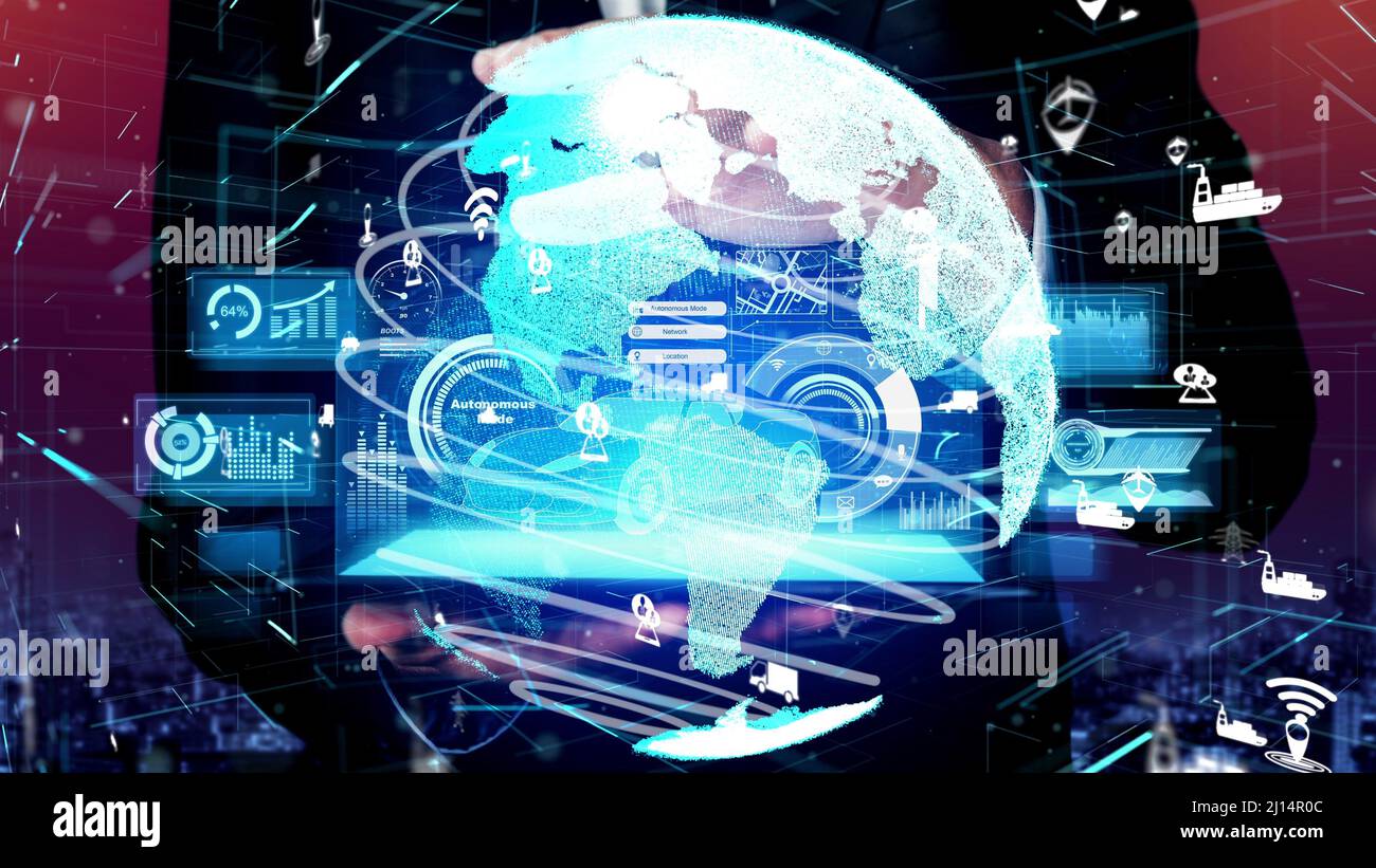 Smart transport technology concept for future car traffic on newish ...