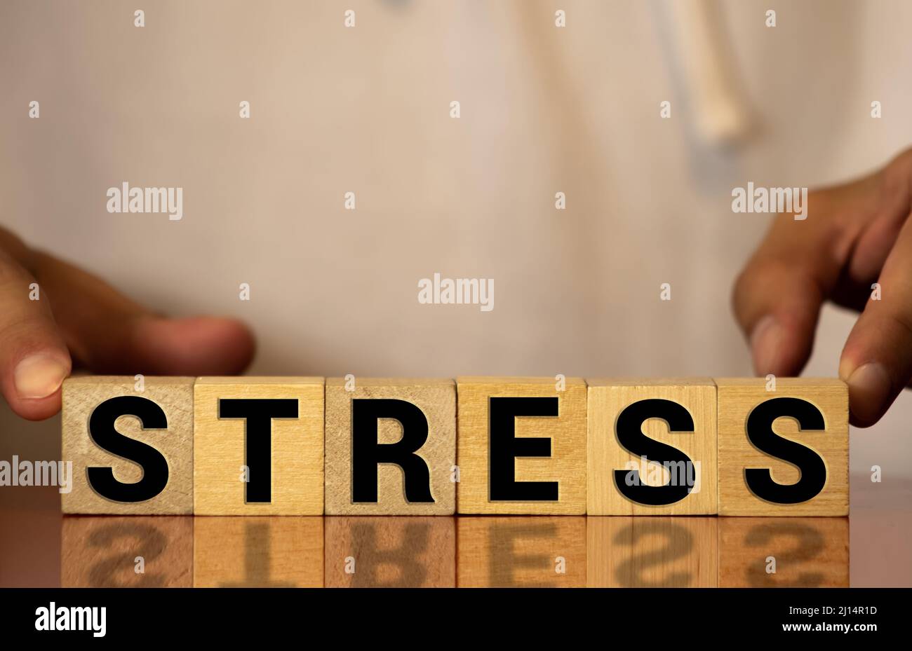 stress word written on wood block, concept Stock Photo - Alamy