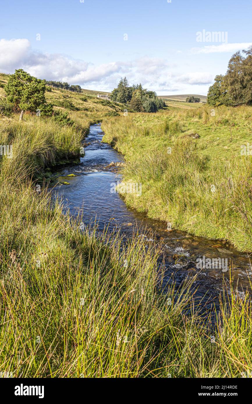 The valley of Conglass Water at Blairnamarrow near Tomintoul, Moray ...