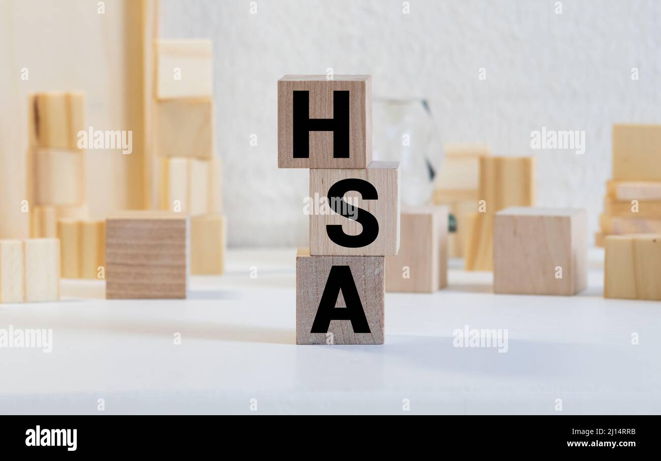 Health Savings Account HSA letters from wooden blocks Stock Photo - Alamy
