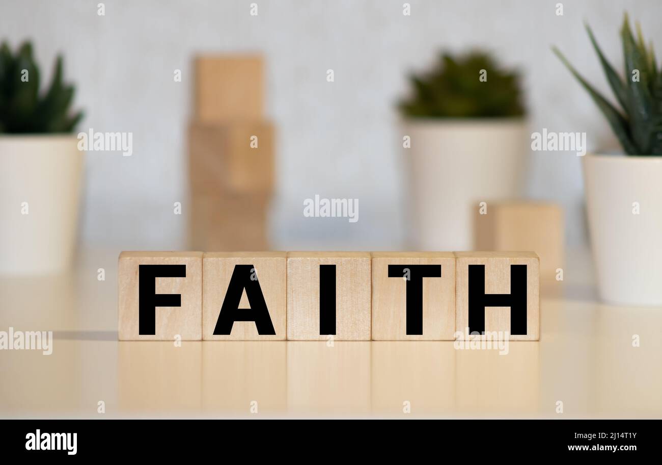Faith word wood blocks hi-res stock photography and images - Alamy