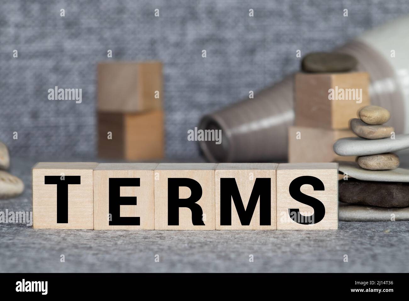 Terms word written on wood block. Terms text on table, concept Stock ...