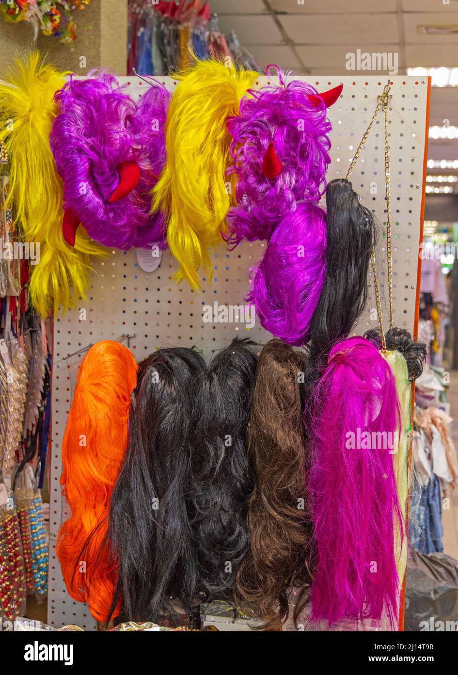 Colourful Wigs Artificial Hair Style With Devil Horns Party Costumes ...