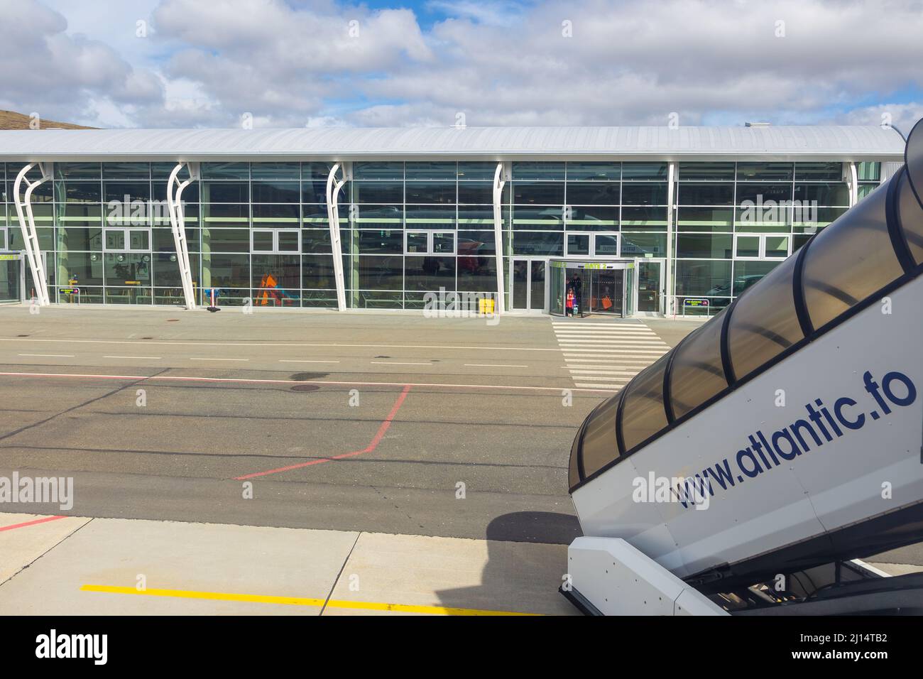 Sorvagur, Faroe Islands - 07 May 2018: View of the Vagar airport apron ...