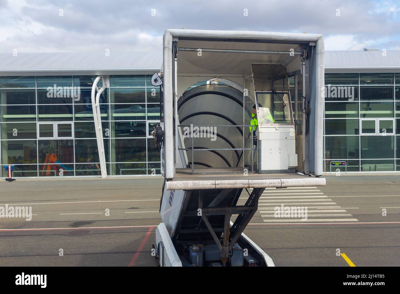 Sorvagur, Faroe Islands - 07 May 2018: View of the Vagar airport apron ...